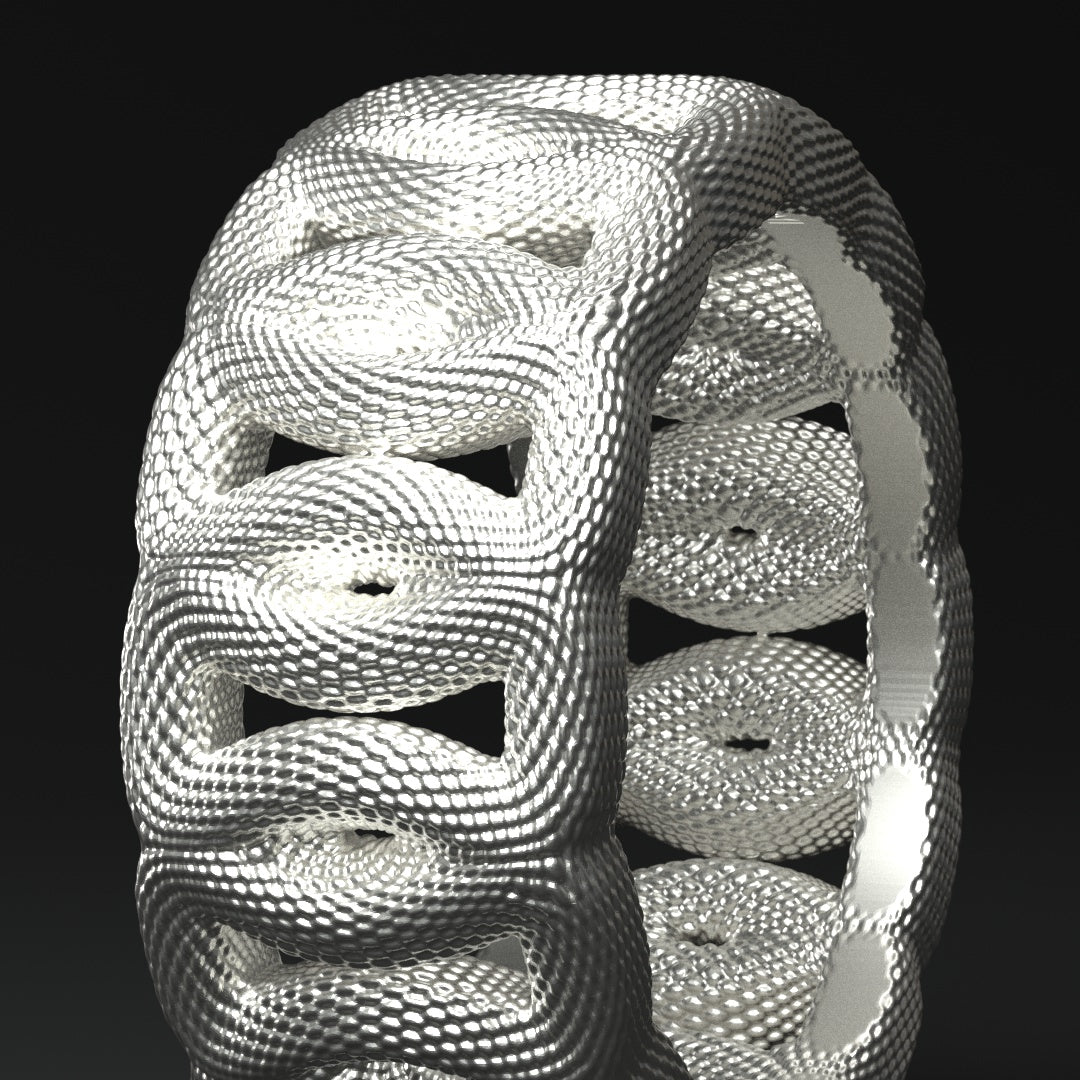 Silver ring "squeezed rings and pattern" – TOJOMI